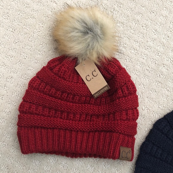C.C | Accessories | Cc Hats W Poms | Poshmark